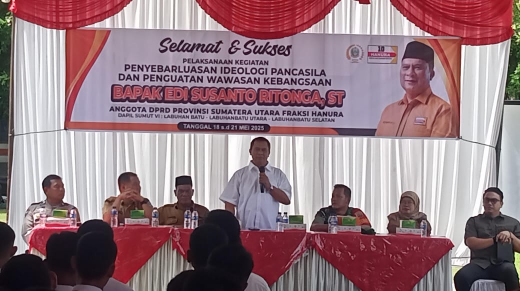 Tanamkan rasa Cinta Tanah Air Indonesia, Anggota DPRD Provsu Edi Susanto Ritonga,ST Sosialisasi ...